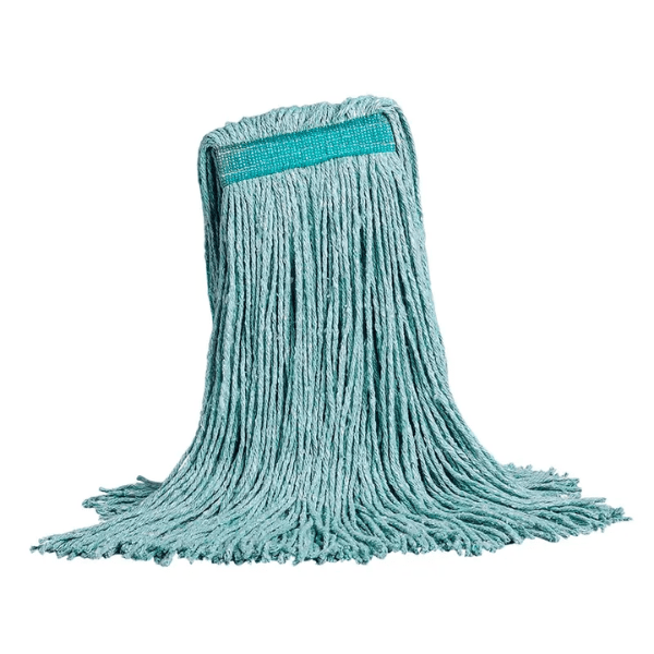 16oz Swipe Cut-End Mop Narrow Band Green - Jan Star Supplies Inc.