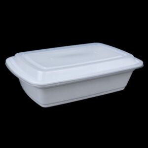 38 oz Plastic Containers-150/pcs Rectangular-White - Jan Star Supplies Inc.