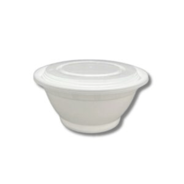 38 oz Round Plastic Bowl with Clear Lid 150/pcs White - Jan Star ...