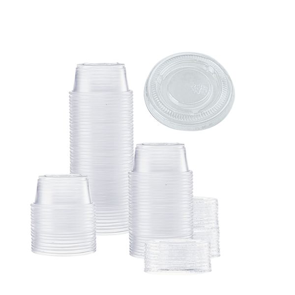 Portion Cup Lids - For Cups Size 0.75oz/1oz-2000/pcs Clear - Jan Star ...