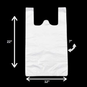 S5 Plastic T-Shirt Bags (12x7x22") 17lb White - Jan Star Supplies Inc.