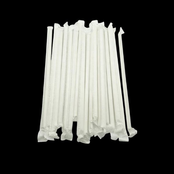 8" Wrapped Milkshake Straw Black - Jan Star Supplies Inc.