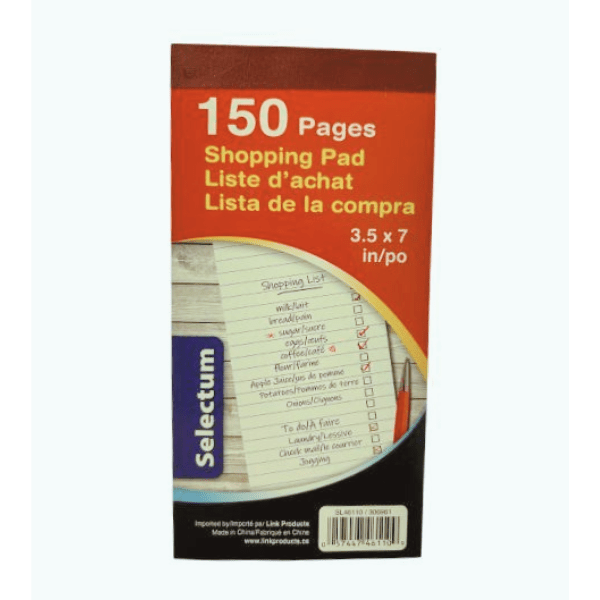 3.5"x7" Shopping Checklist Pad 150 Pages - Jan Star Supplies Inc.