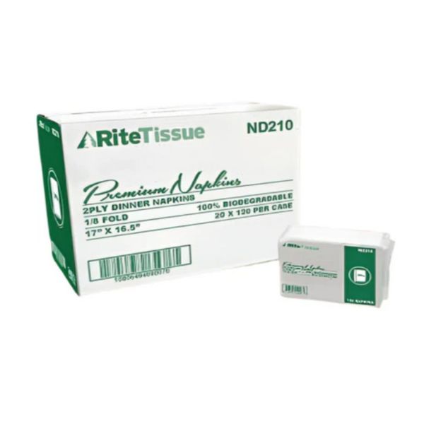 RiteTissue - 2 Ply Premium Dinner Napkin, Pack of 2400 - Jan Star ...
